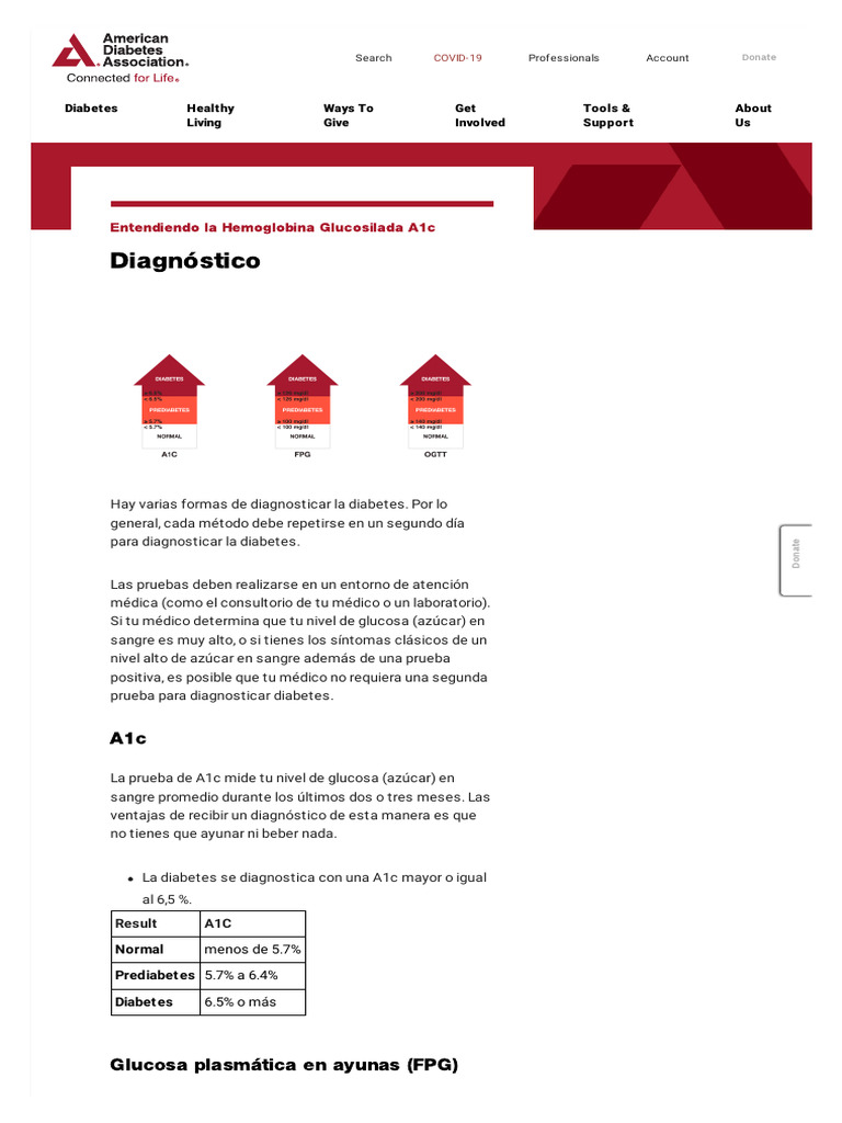 Diagnóstico - ADA de Diabetes DM | PDF | Prediabetes | Diabetes