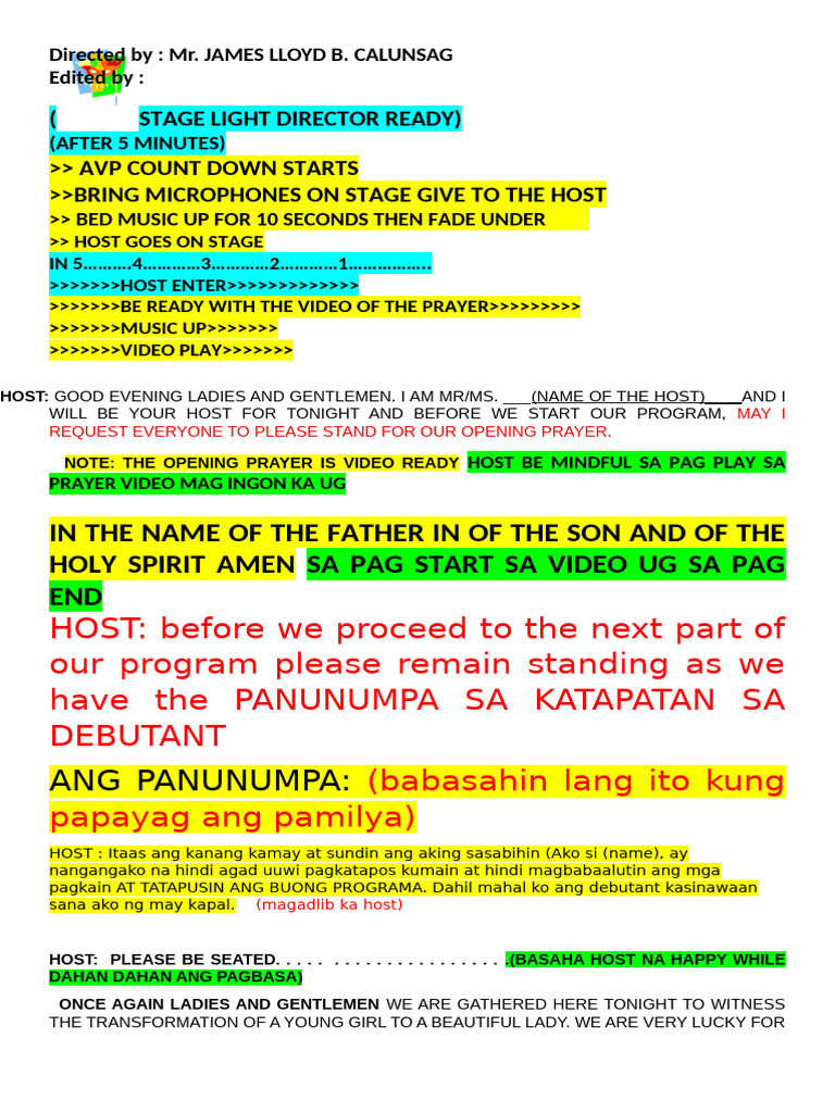 BIRTHDAY SCRIPT | PDF