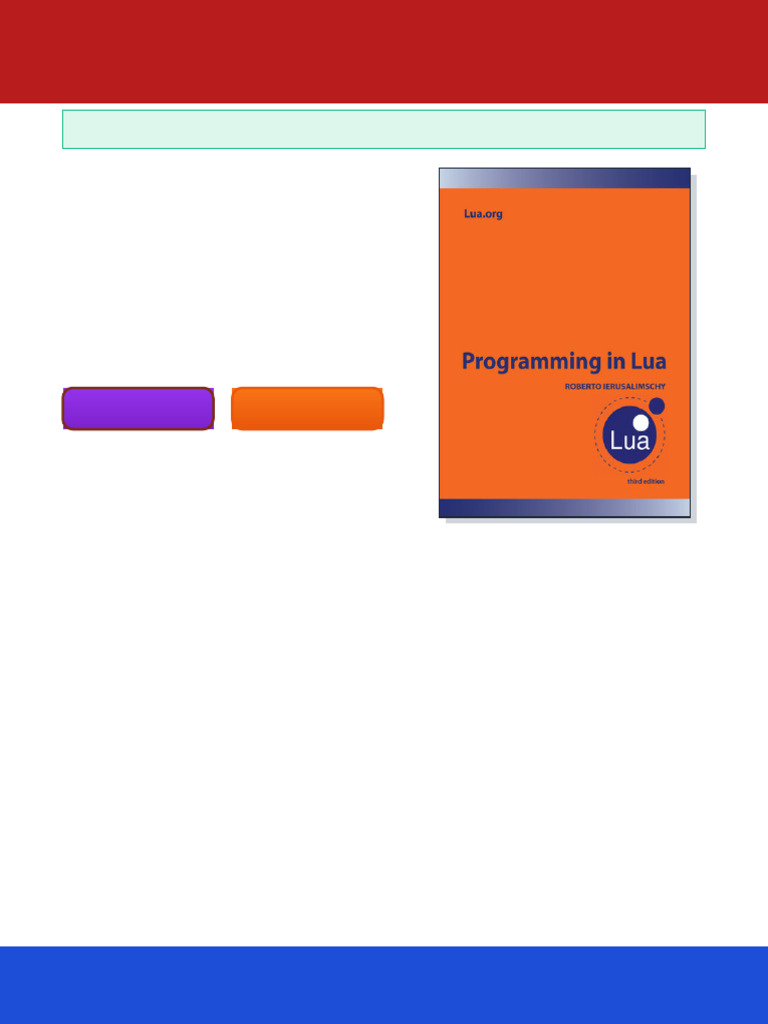 Programming in Lua 3rd Edition Roberto Ierusalimschy PDF Version | PDF ...
