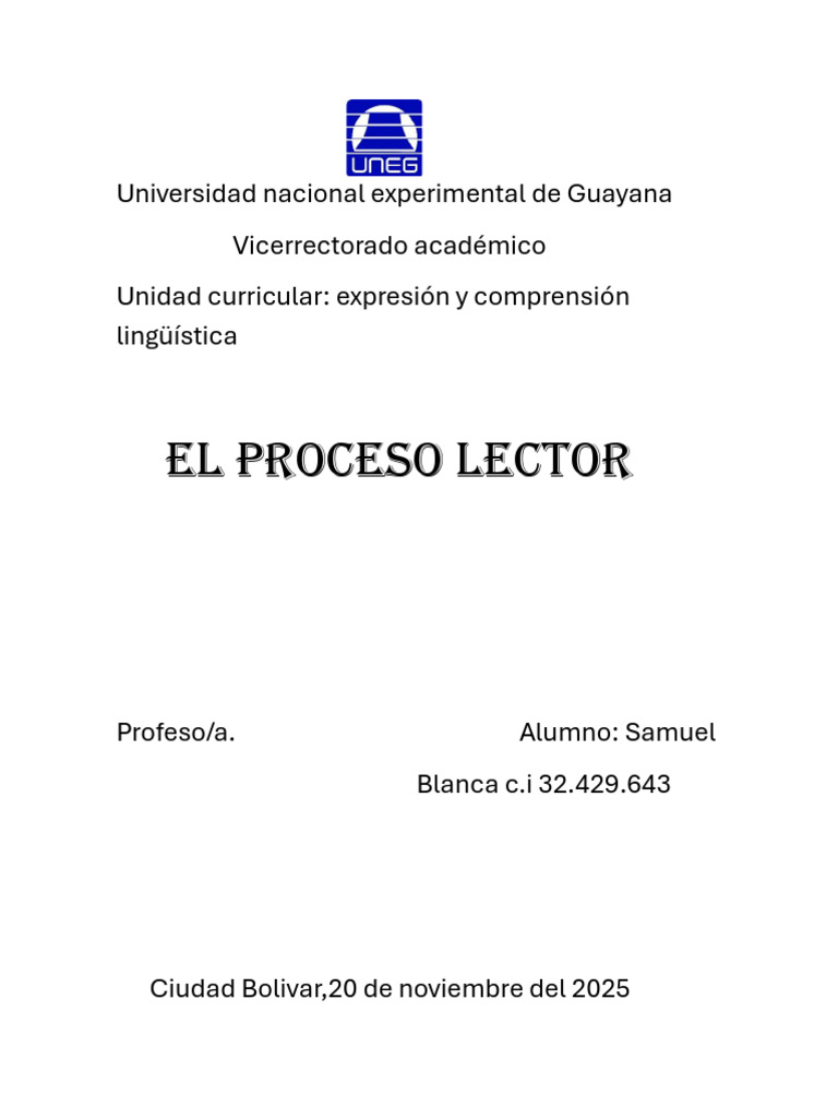 Samuelblanca Trabajo Monografia A Imprimir | PDF | Comprensión lectora ...