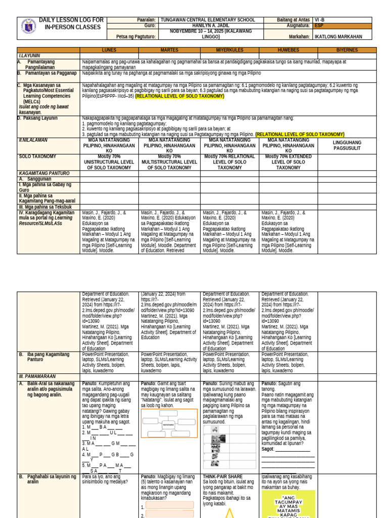 g6q3w2 DLL Esp (Melcs) @sir Ims | PDF