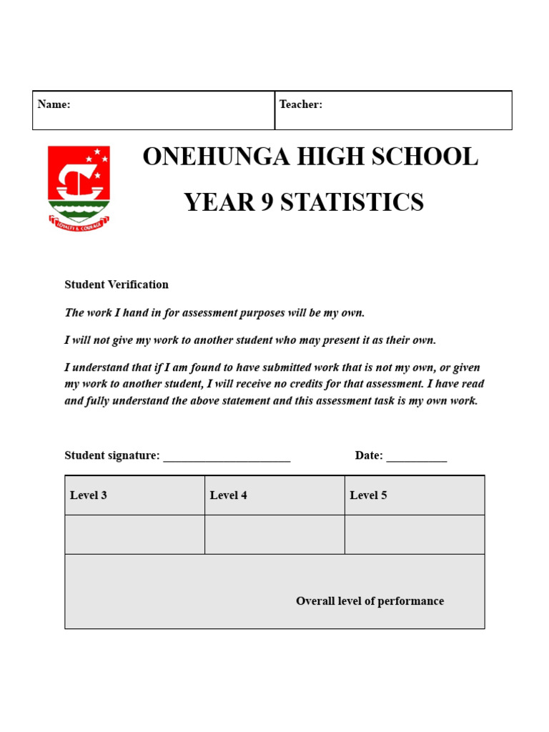 Year 9 Statistics Assessment Guide | PDF