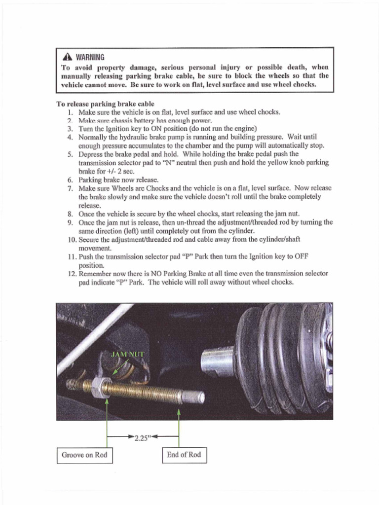 UFO Park Brake Disconnect | PDF