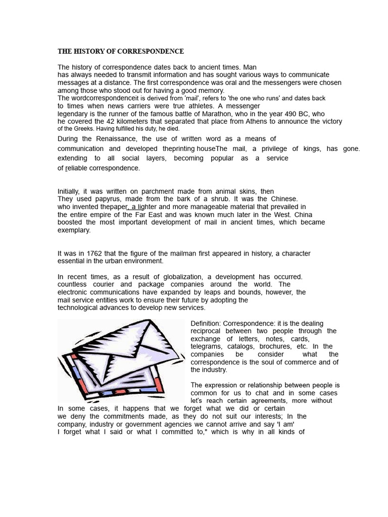 Evolution of Correspondence Methods | PDF | Mail | Communication