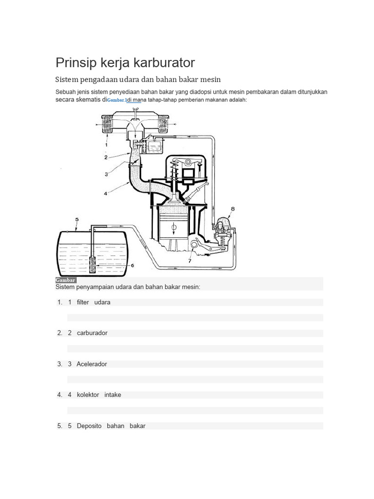 Prinsip Kerja Karburator | PDF