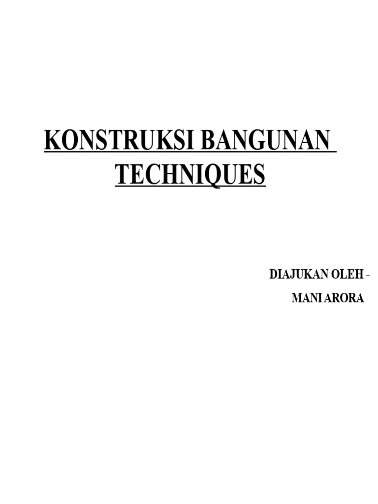 Teknik Konstruksi Bangunan Dasar | PDF