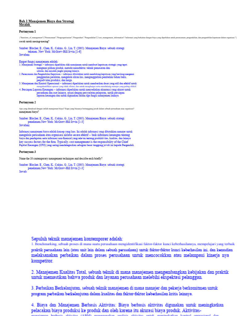 ACCO 330 Bank Soal Ujian - Bab 1 - Masalah & Solusi.docx | PDF