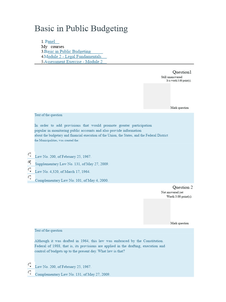 Fundamentals of Public Budgeting Basics | PDF | Government Budget ...