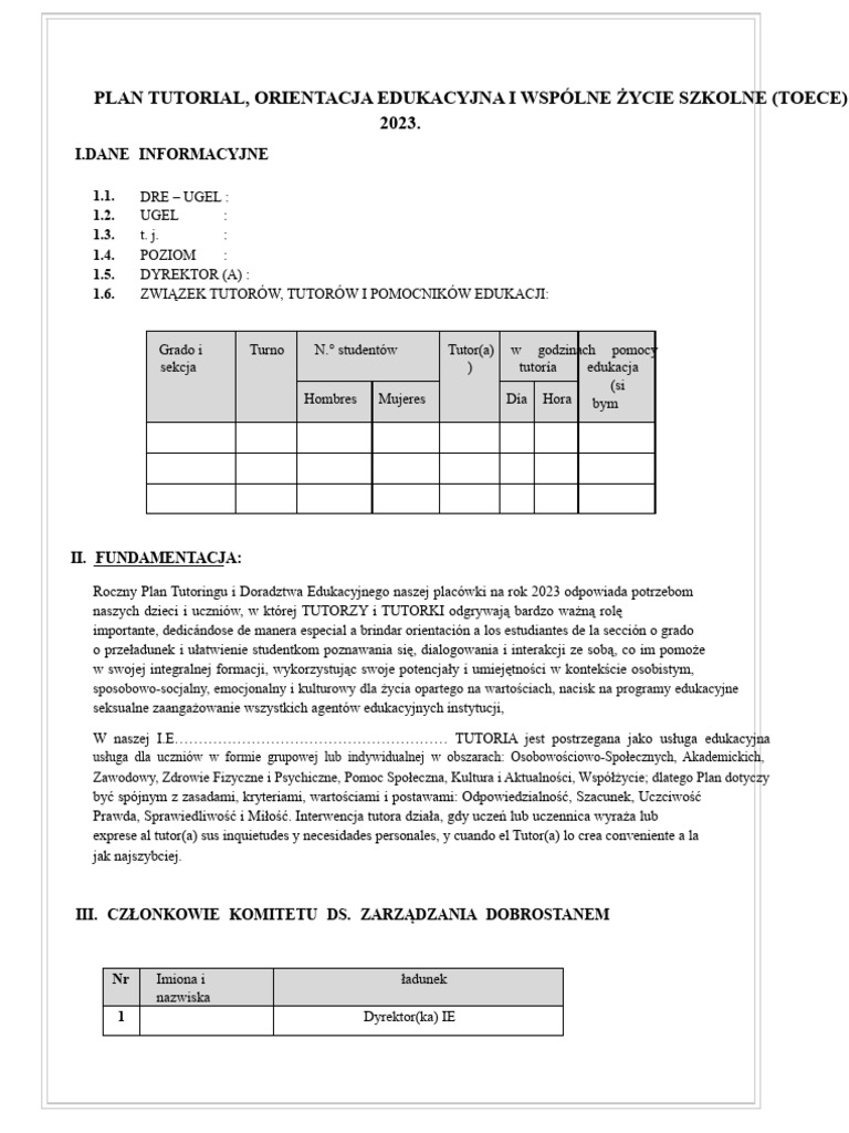 Plan Tutorial Toece 2023 Ok | PDF