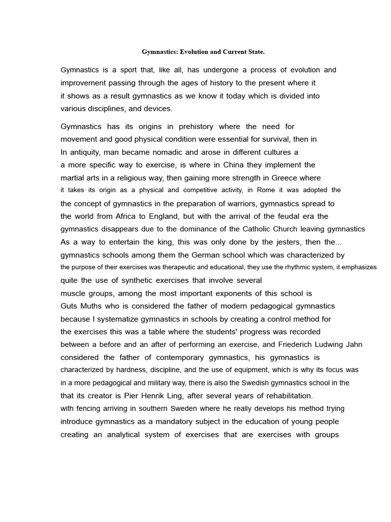 Basic Gymnastics Essay | PDF | Gymnastics | Physical Exercise