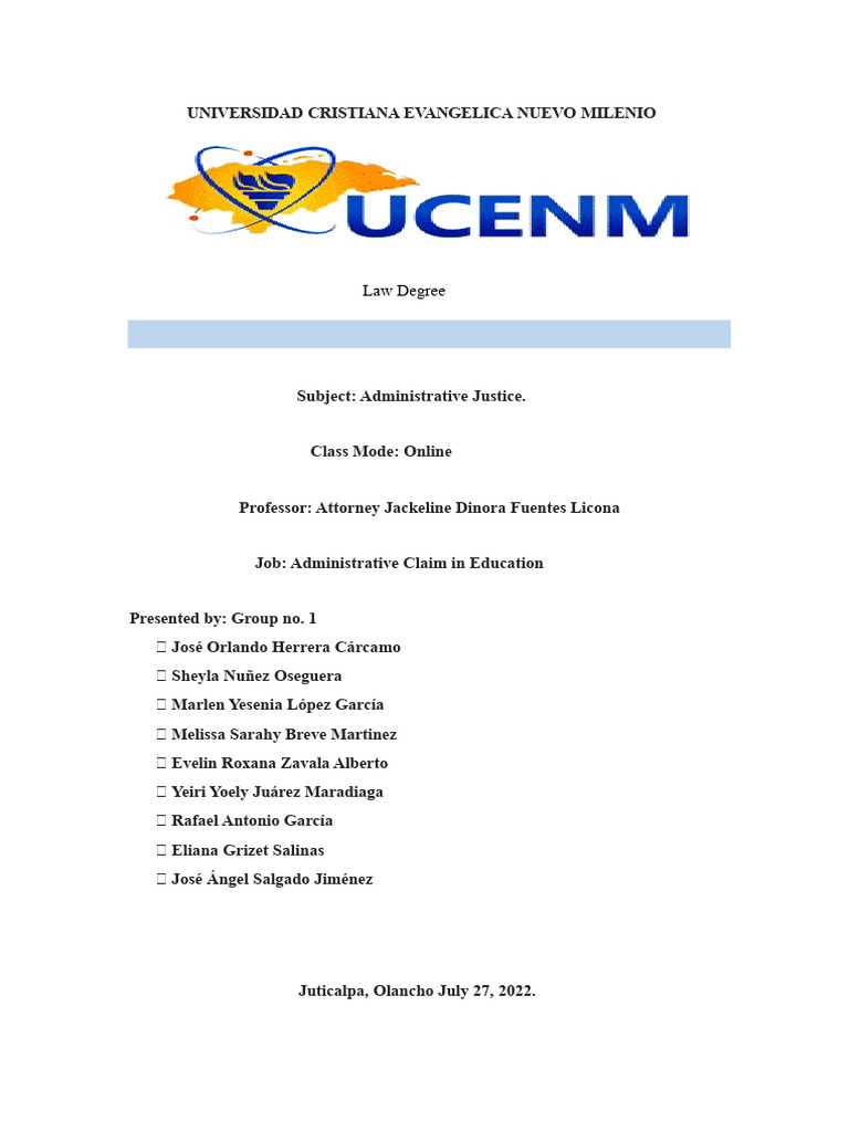 Administrative Claim in Education Administrative Justice | PDF | Decree ...