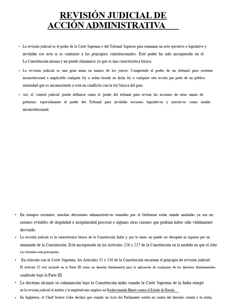 Revisión Judicial de la Acción Administrativa | PDF | Revisión judicial ...