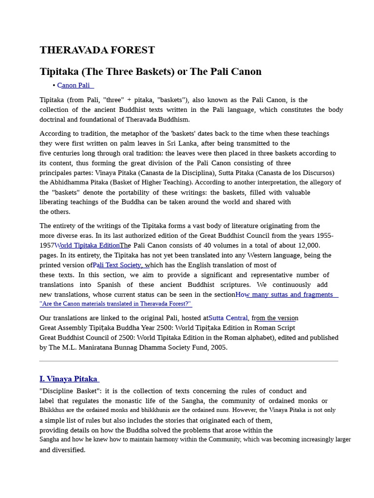 Canon Pali - 1 - Vinaya Pitaka | PDF | Nāstika | Buddhist Practices