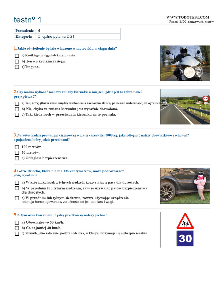 Test DGT 1 PDF | PDF