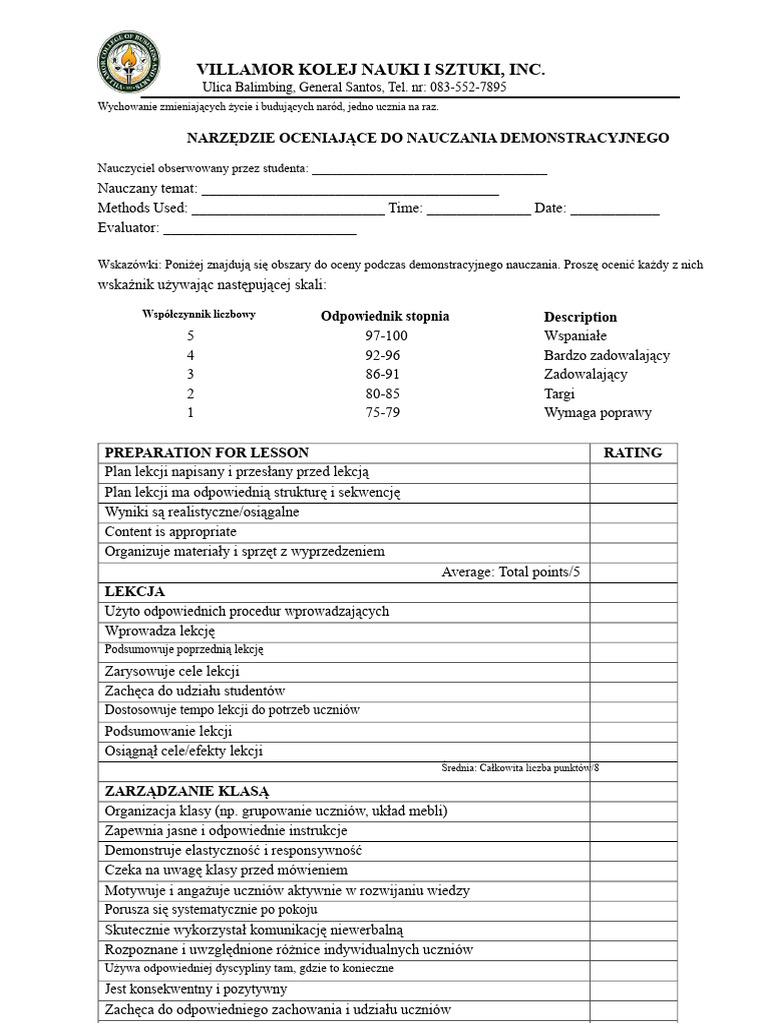 Formularz Oceny Dla Pokazu | PDF