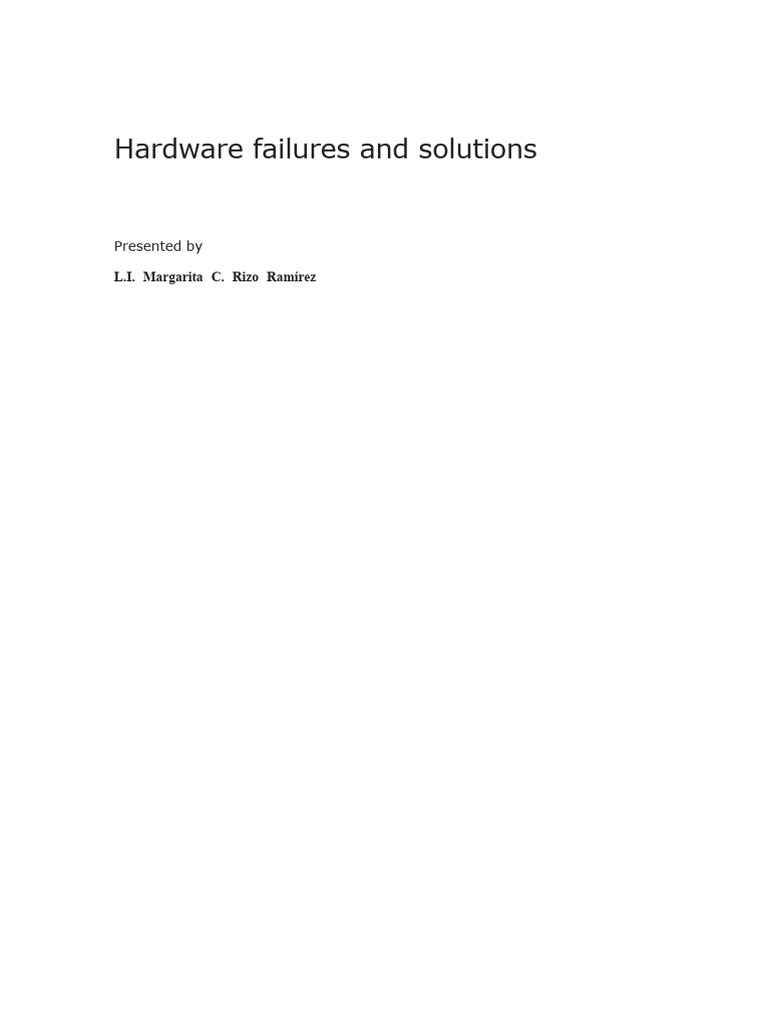 Class Hardware Failures and Solutions | PDF | Rgb Color Model ...