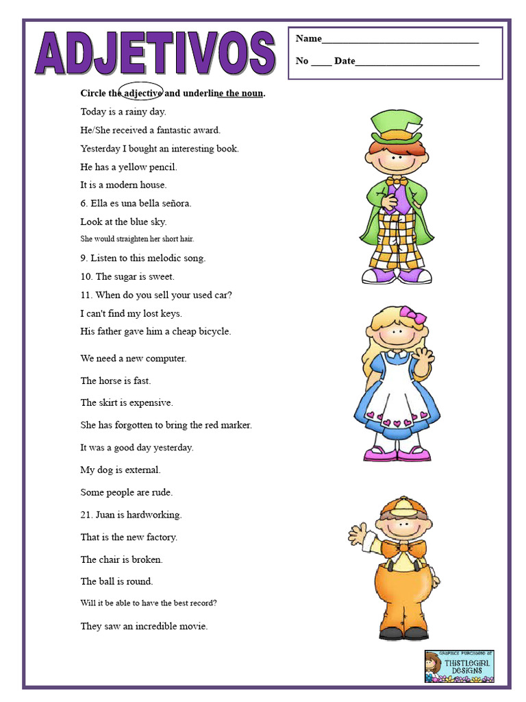 Adjectives-Worksheet 69135 | PDF
