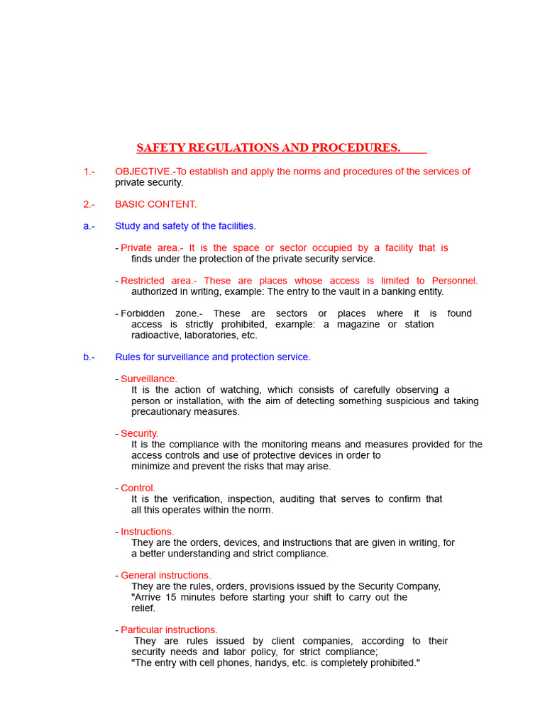 Safety Rules and Procedures | PDF | Fires | Physical Security