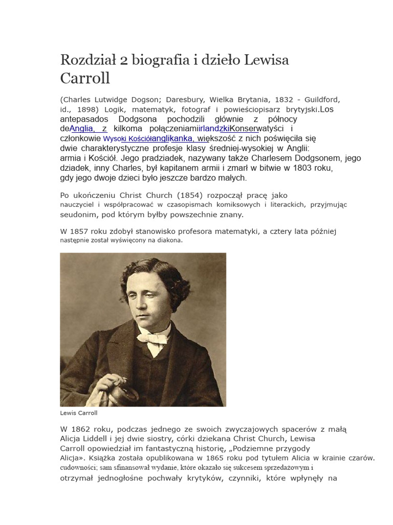 INFORMACJA Lewis Carroll | PDF