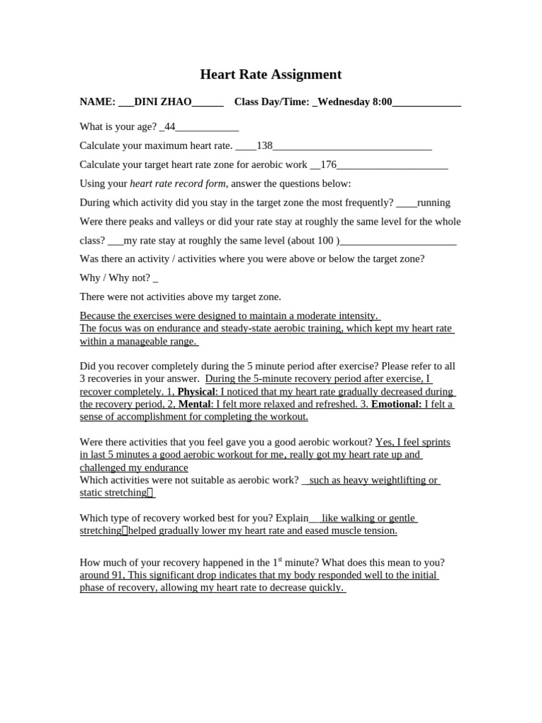 Heart Rate Assignment | PDF