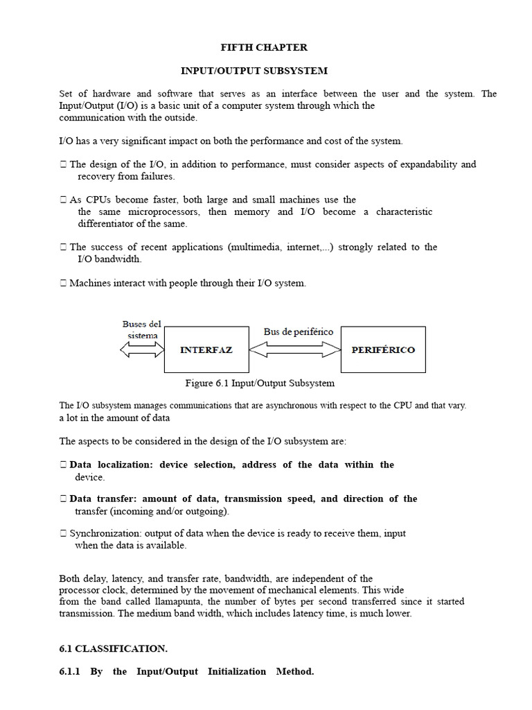 Input Output Subsystem | PDF | Input/Output | Central Processing Unit