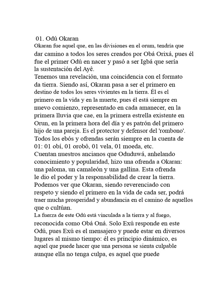 Los 16 Odus de Ifa | PDF | Amor