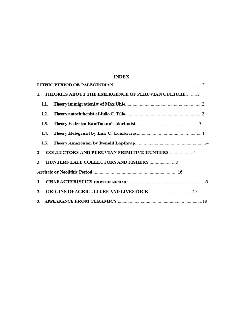 Lithic Period | PDF | Peru | Neolithic