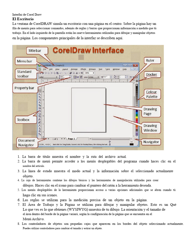 Guía de la Interfaz de Corel Draw | PDF | Botón (Computación) | Ventana ...