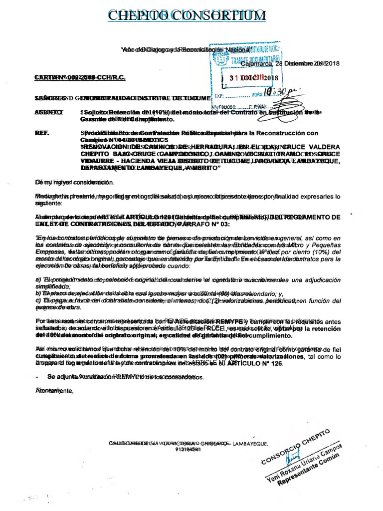 Request For 10% Retention Chepito | PDF | Government | Justice