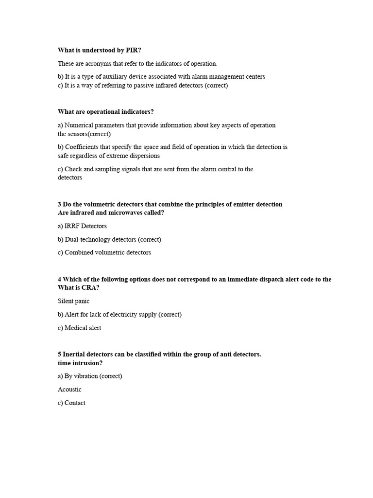 CCTV Questionnaire Topic 5 | PDF | Security Alarm | Sensor