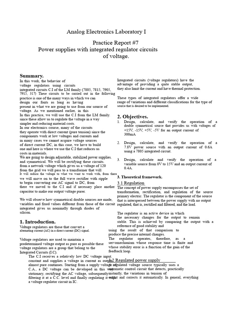 Power Supply With Integrated Circuits PDF | PDF | Rectifier | Power Supply