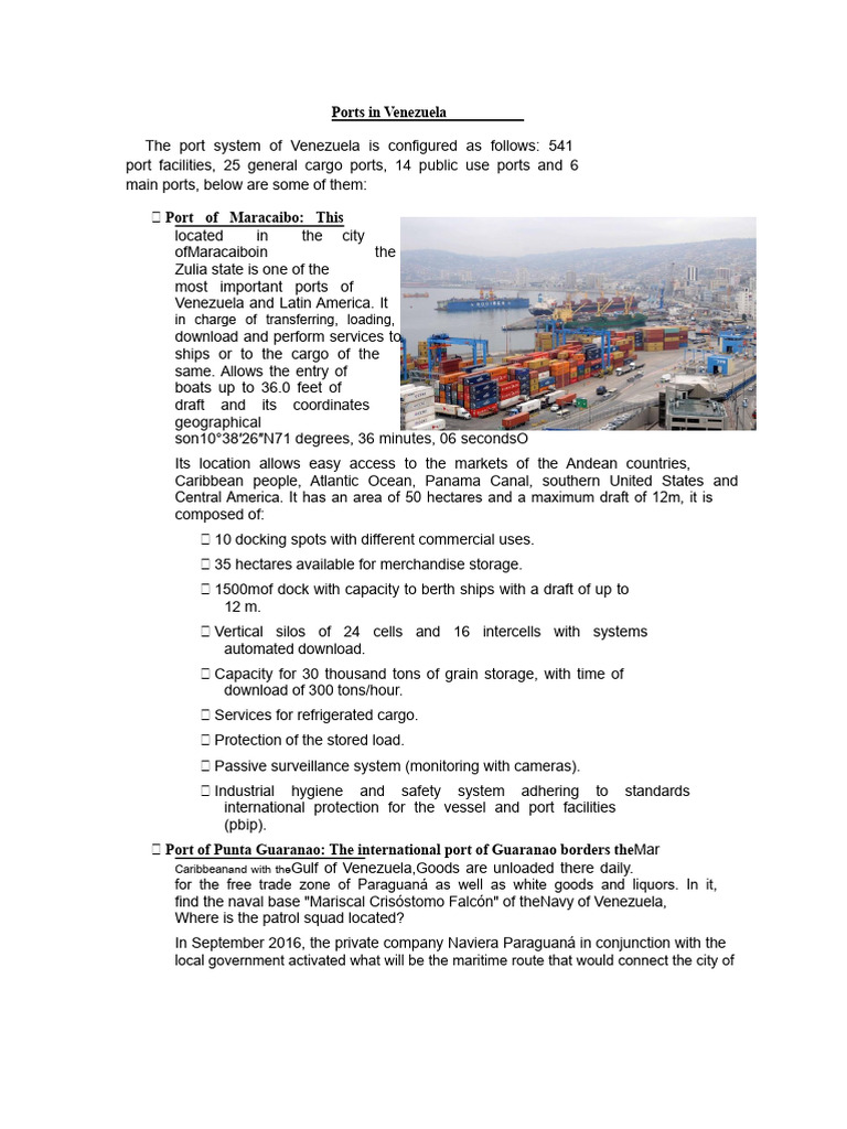 Ports in Venezuela | PDF | Port | Venezuela