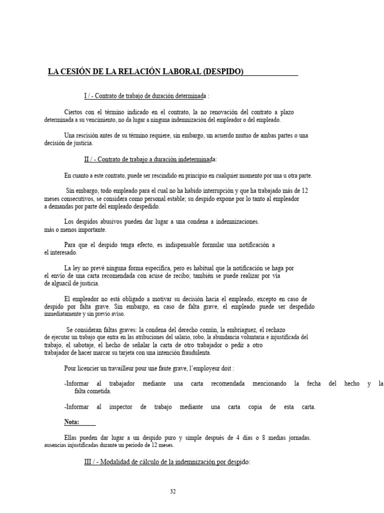 LA CESE DE LA RELACIÓN LABORAL en Marruecos | PDF | Salario | Labor