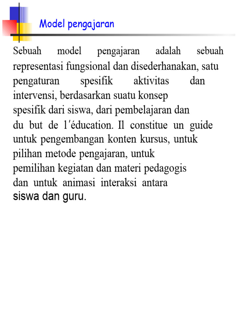 Model dan Metode Pengajaran Efektif | PDF