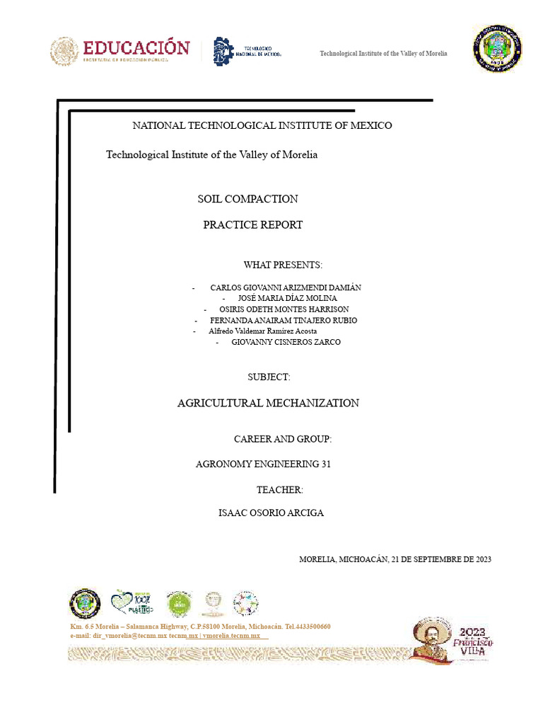 REPORT ON SOIL COMPACTION PRACTICE Penetrometer | PDF | Soil | Porosity