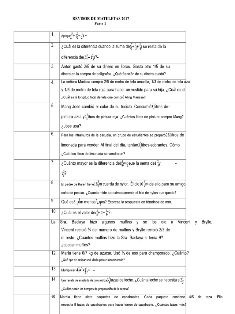 Revisor de Mathletes 2017 | PDF | Alimentos