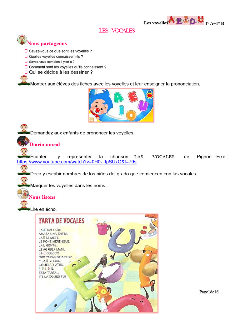 Apprendre les Voyelles en Classe | PDF | Voyelle | Communication humaine