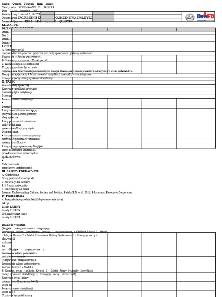 UCSP DLL 3 tydzień | PDF