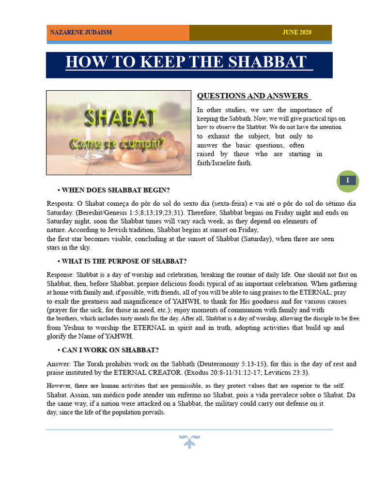 How To Observe The Shabbat | PDF | Shabbat | Jewish Belief And Doctrine