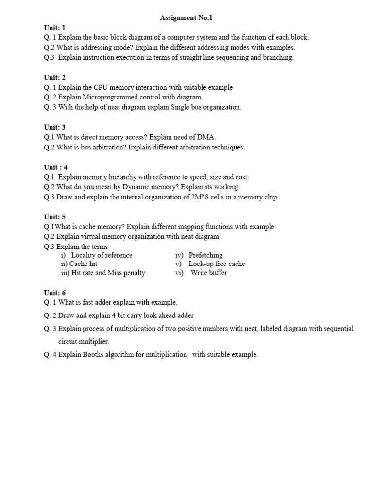 COA Assignment 1 | PDF