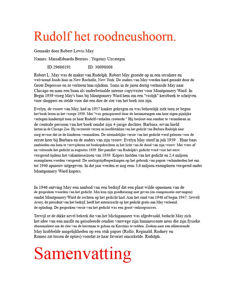 Rudolph het Rendeer met de Rode Neus | PDF