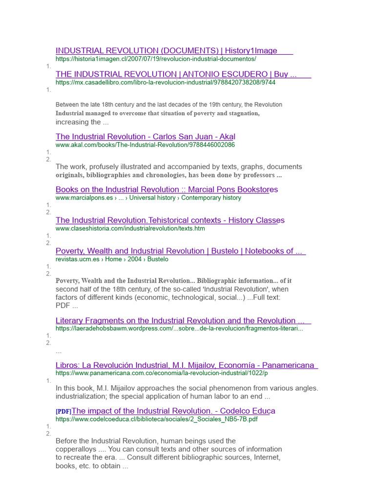 Bibliography Industrial Revolution | PDF | Industrial Revolution ...