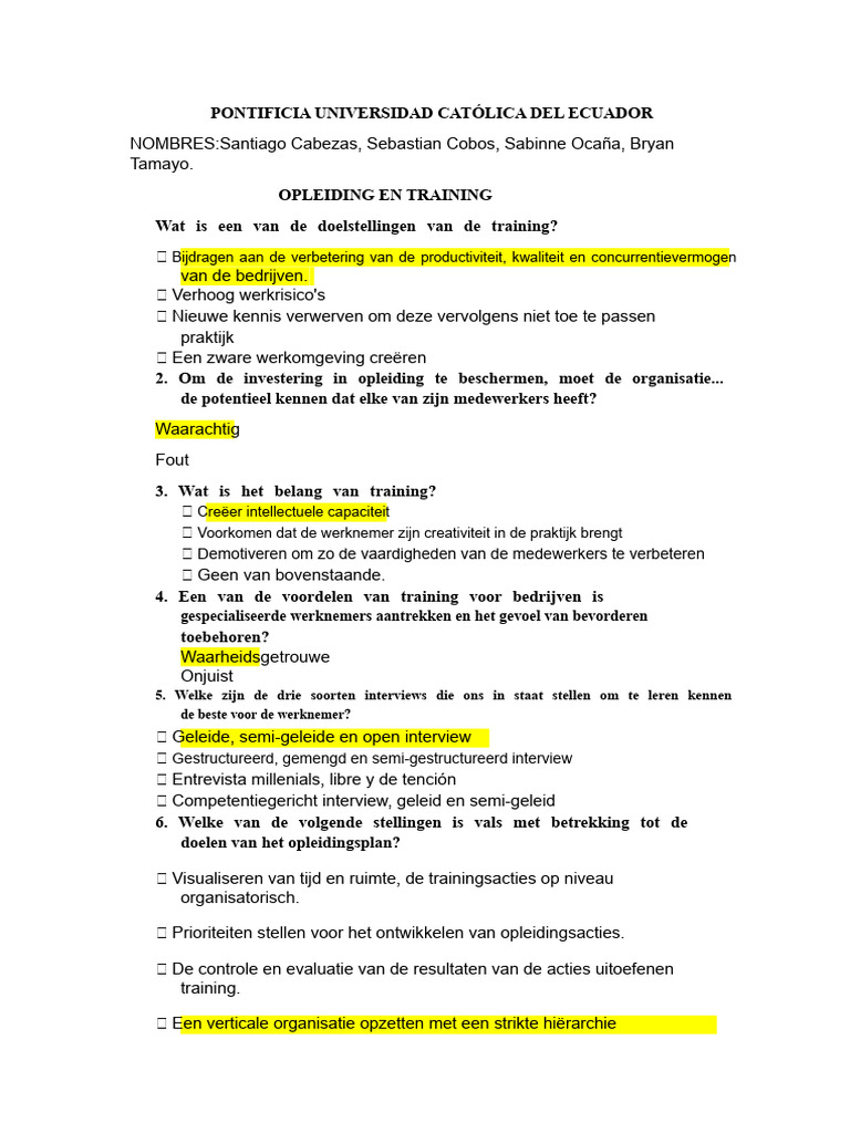 Vragen over training en opleiding | PDF