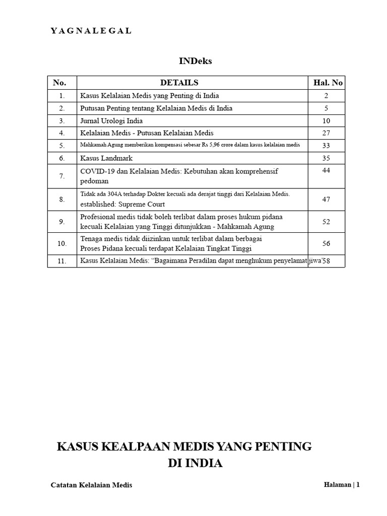 Catatan Kelalaian Medis | PDF