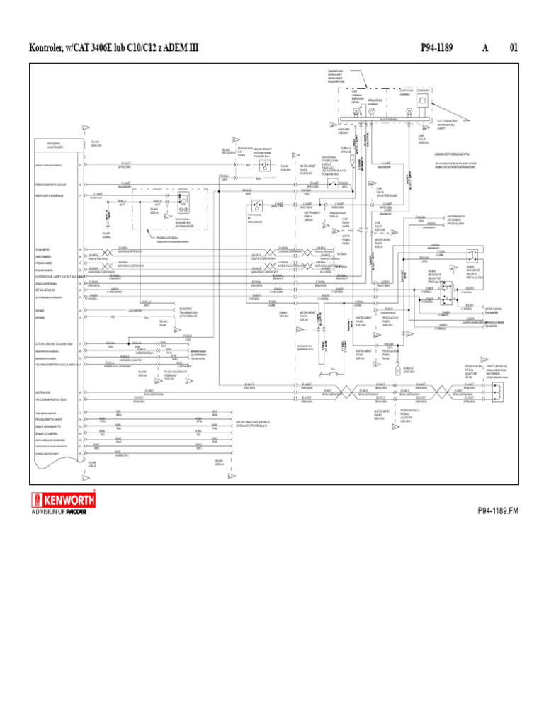 Kontroler, w/CAT 3406E Lub C10/C12 Z ADEM III P94-1189 A 01 | PDF