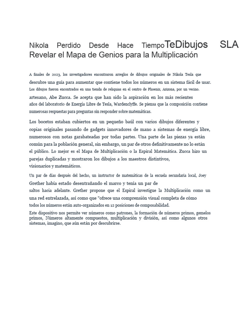 Método de Multiplicación de Tesla | PDF | Nikola Tesla