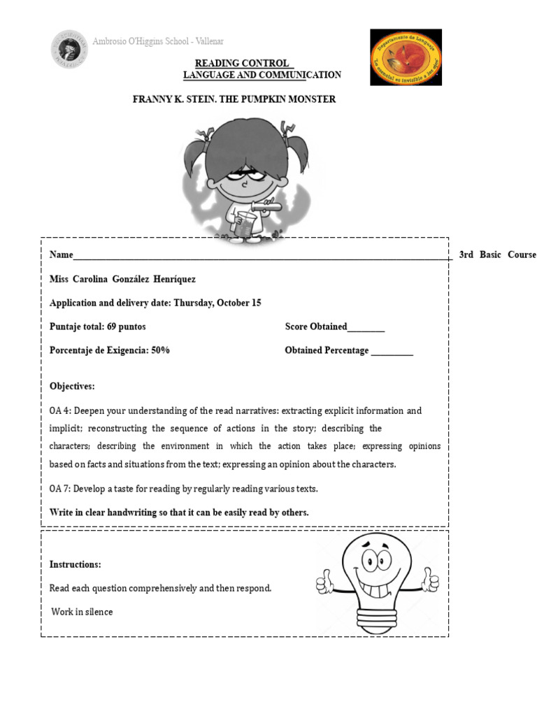 READING CONTROL FRANNY K. STEIN. THE PUMPKIN MONSTER-converted.pdf | PDF