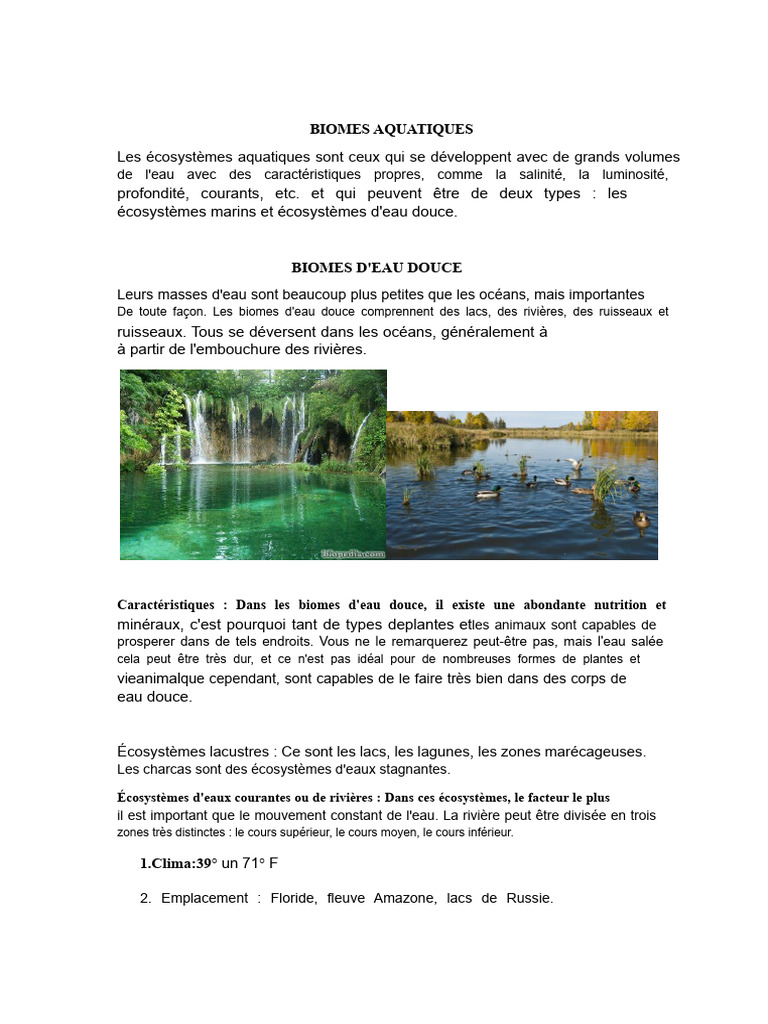 Comprendre les biomes aquatiques | PDF | Océan | Mer
