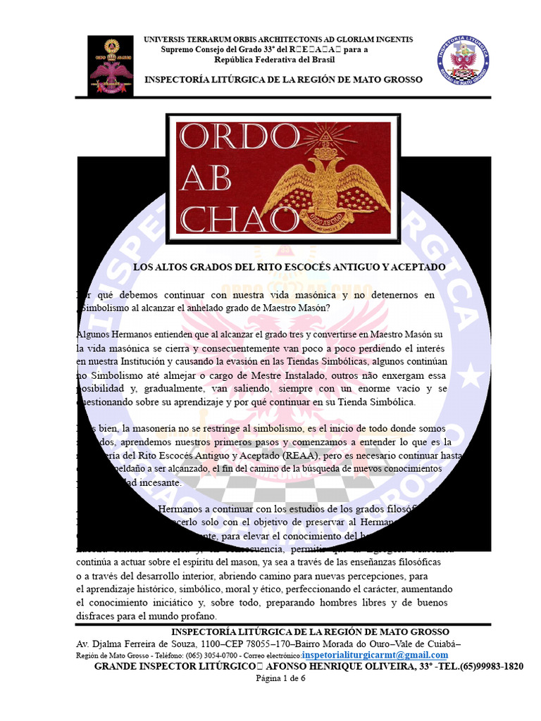Importancia de los Altos Grados REAA | PDF | Masonería | Fraternidades