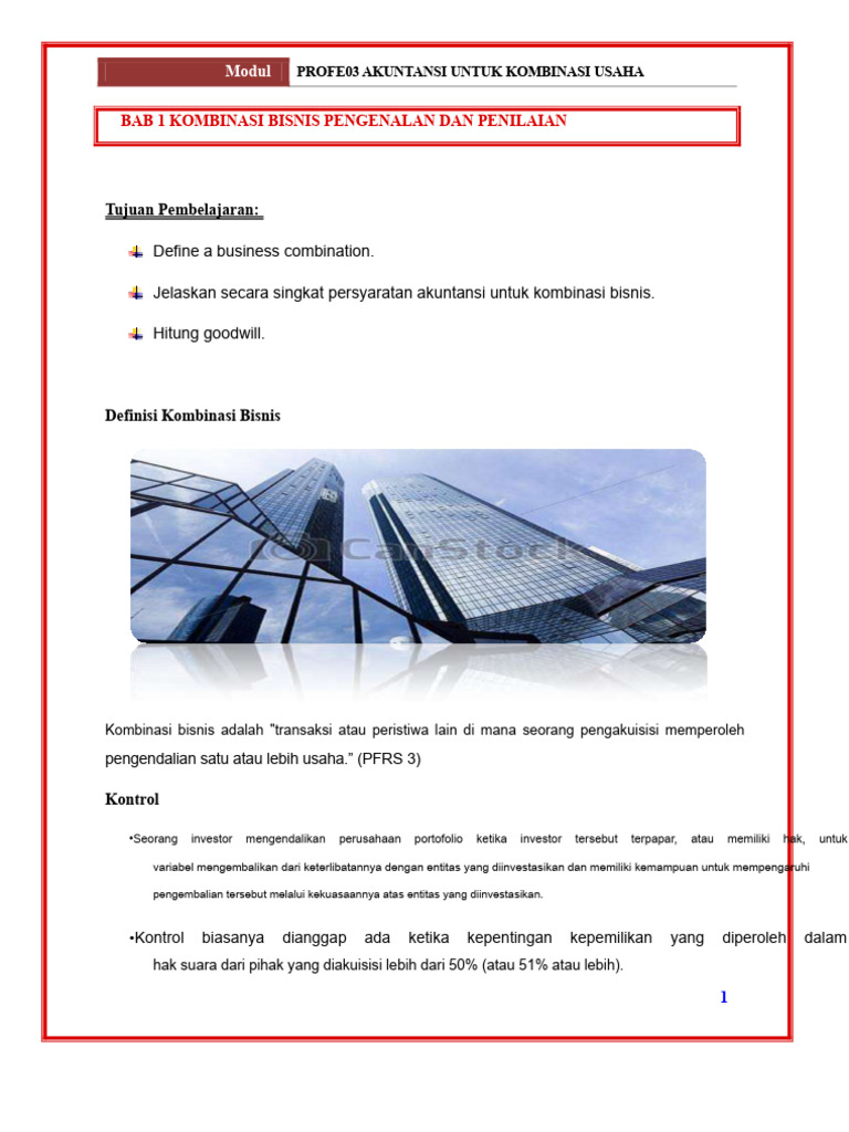 Akuntansi Kombinasi Bisnis dan Goodwill | PDF